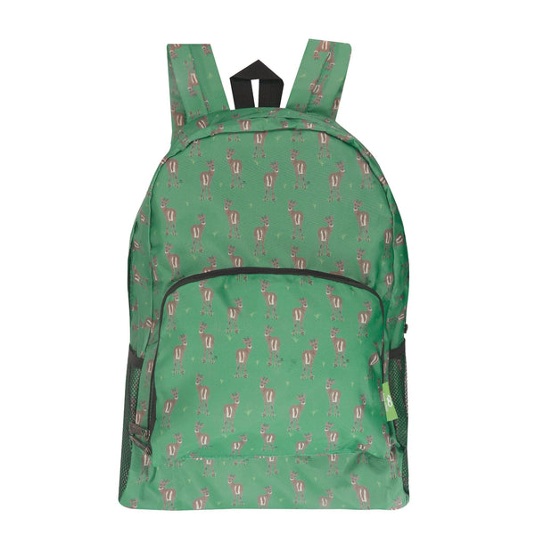 Eco Chic Lightweight Foldable Backpack Deer – Eco Chic Retail Ltd
