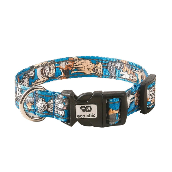 Eco Chic Recycled Dog Collar - Dogs Blue – Eco Chic Retail Ltd